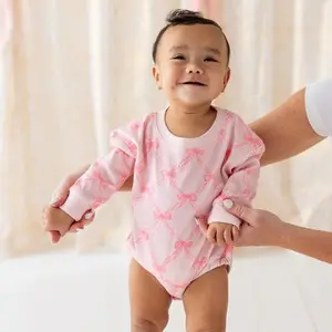 SWEET WINK Bow Trellis Long Sleeve Romper