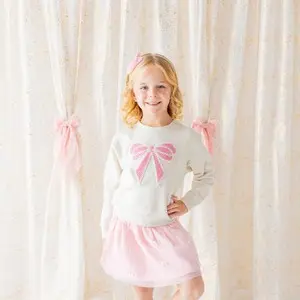SWEET WINK Pearl Bow Patch Sweatshirt