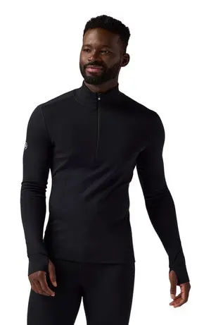 BACKCOUNTRY Cedars Rws Merino Midweight 1/4-zip Baselayer Top - Black