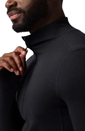 BACKCOUNTRY Cedars Rws Merino Midweight 1/4-zip Baselayer Top - Black