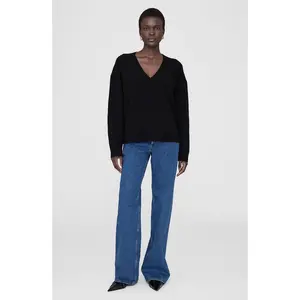 ANINE BING Lee Crewneck Cashmere Sweater - Black