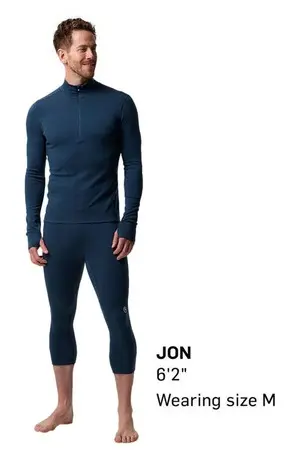 BACKCOUNTRY Cedars Rws Merino Midweight 3/4 Baselayer Bottom - Midnight Blue