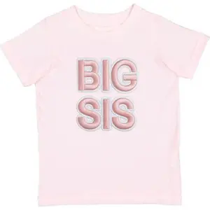 SWEET WINK Big Sis Embroidered Patch Short Sleeve T-shirt - Ballet Pink