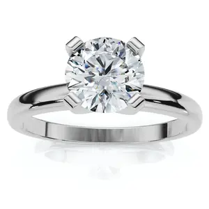 BLISS DIAMOND 3/4ct Lab Grown Round Diamond Solitaire Ring 14k Gold - 14k White Gold