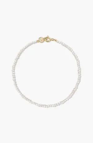 Mejuri Micro Pearl Bracelet - Gold/pearl