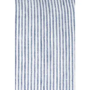 Anaya So Soft Linen Fringe Napkins - Blue Pinstripe