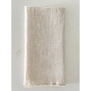 Anaya So Soft Linen Fringe Napkins - Natural Beige