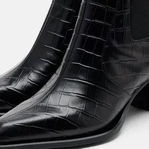 MARC NOLAN Harper Square Toe Chelsea Boots - Black Croc