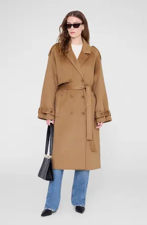 ANINE BING Rickie Maxi Trench - Camel
