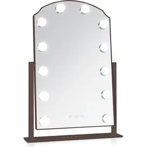 ZADRO Scalloped Edge Hollywood Led Vanity Mirror - Chocolate