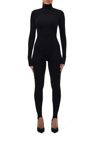 Naked Wardrobe Long-sleeve Stirrup Jumpsuit - Black