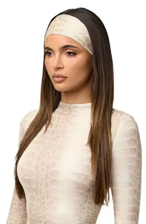 Naked Wardrobe Houndstooth Fabric Headband - Bone Croc