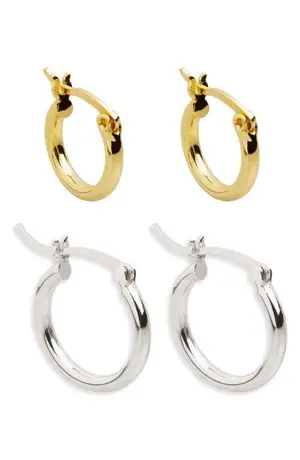 Argento Vivo Hoop Earring Set - Gold/silver Assorted