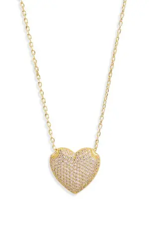 Argento Vivo Pavé Heart Pendant Necklace - Gold