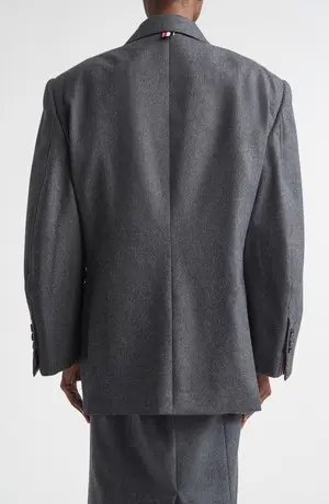 Thom Browne Oversize Wool Flannel Blazer - Dark Grey