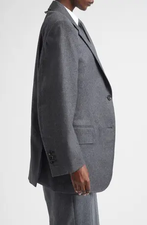 Thom Browne Oversize Wool Flannel Blazer - Dark Grey