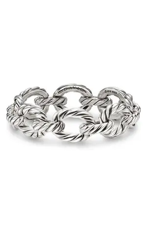 David Yurman Sculpted Cable Oval Link Bracelet - Silver