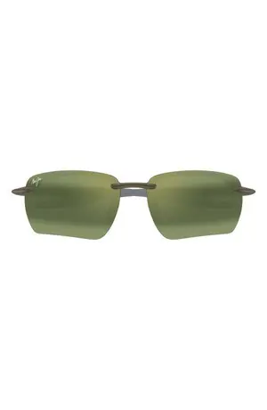 Maui Jim Ho’okipa Ultra G 65mm Rectangular Sunglasses - Grey