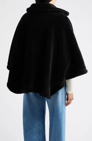 Bernardo Calder Faux Fur Poncho Jacket - Black