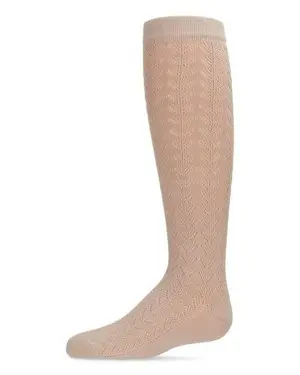MEMOI Pelerine Knee High Cotton Blend Socks - Blush