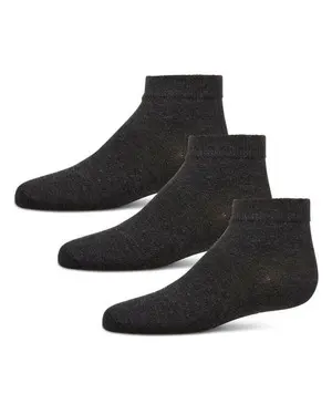 MEMOI Cotton Blend Mid-cut Socks 3-pack - Charcoal
