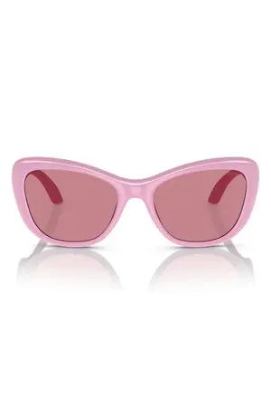 Emporio Armani 50mm Butterfly Sunglasses - Shiny Pink/dark Violet
