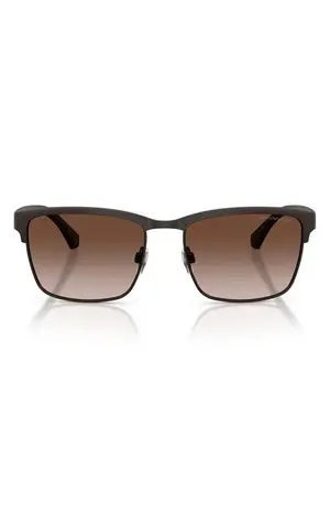 Emporio Armani 56mm Pillow Sunglasses - Matte Brown/gradient Brown