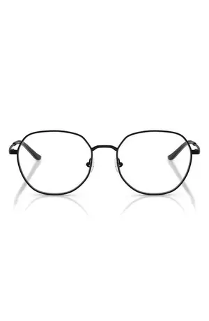 Emporio Armani 54mm Round Optical Glasses - Matte Black/demo Lens