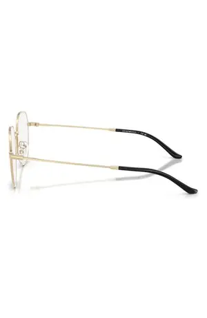 Emporio Armani 54mm Round Optical Glasses - Shiny Pale Gold/demo Lens