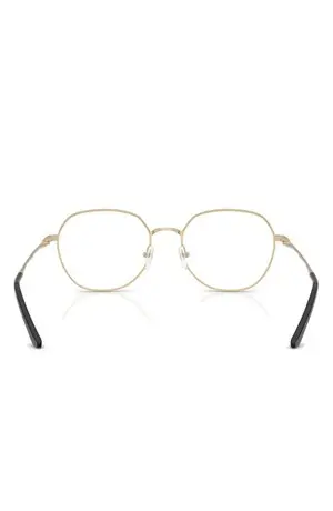 Emporio Armani 54mm Round Optical Glasses - Shiny Pale Gold/demo Lens