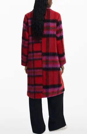 Desigual Tartan Plaid Wool-blend Coat