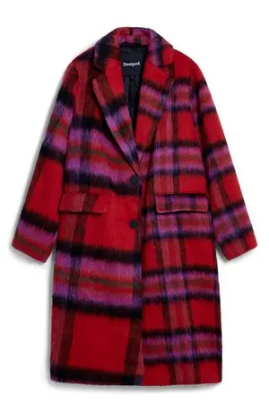 Desigual Tartan Plaid Wool-blend Coat