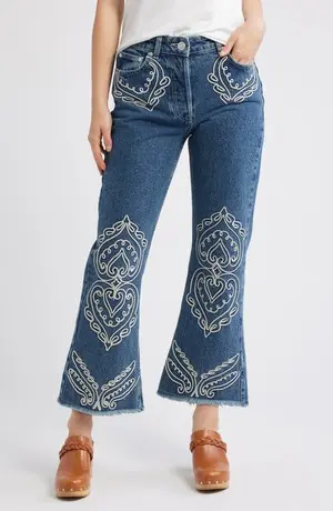 Farm Rio Embroidered Jeans For Women
