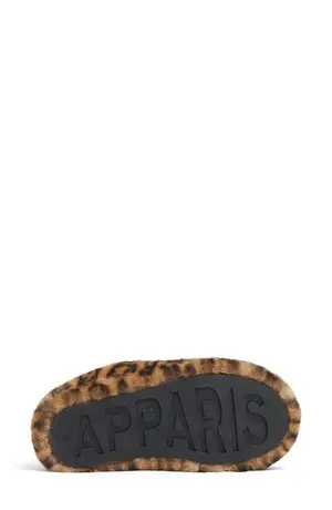 Apparis Misha Printed Faux Fur Slippers - Leopard