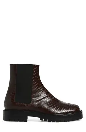 MAISON MARGIELA Tabi Embossed Leather Chelsea Boots