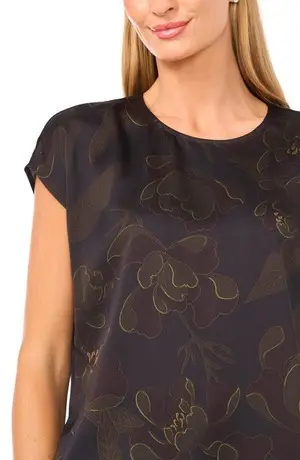 Halogen Floral Cap-sleeve Top