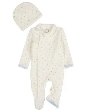 MINIMOI Baby Velour Footie Set - Marshmallow