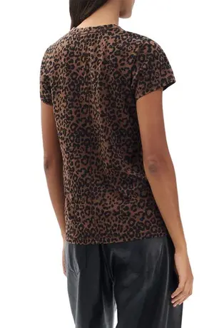Rag & Bone Leopard Print Cotton T-shirt - Brown Multi