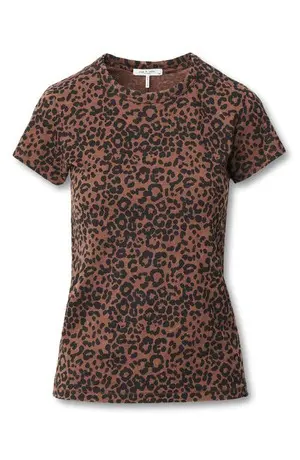 Rag & Bone Leopard Print Cotton T-shirt - Brown Multi
