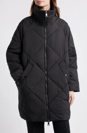 OOF WEAR Memory Nylon Water Repellent Quilted Jacket - Nero