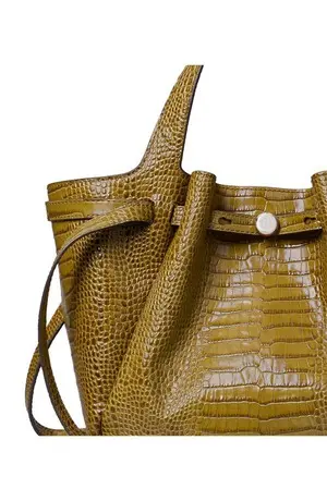 Tory Burch Small Romy Croc Embossed Leather Tote