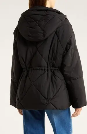OOF WEAR Quilted Water Repellent Hooded Jacket - Nero
