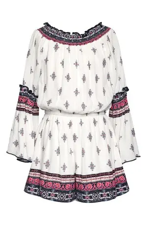 Truly Me Printed Romper - White Multi