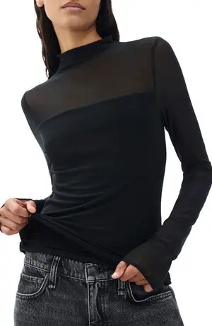 Rag & Bone Luca Long Sleeve Mesh Top