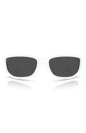 Ray-ban Ultra Wrap Shield Sunglasses - White/dark Grey