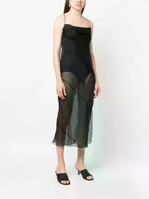 Patrizia Pepe Sheer Silk Slip Dress