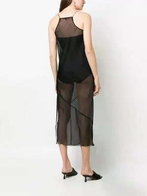 Patrizia Pepe Sheer Silk Slip Dress