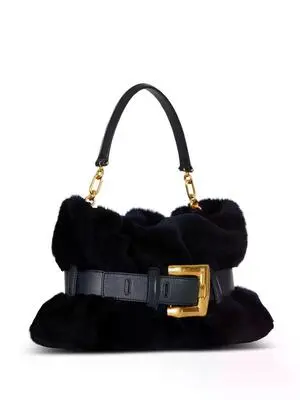 Balmain Medium Anthem Shearling Shoulder Bag - Blue