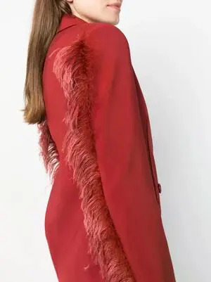 Patrizia Pepe Feather-detail Double-breasted Blazer