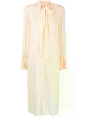 Patrizia Pepe Semi-sheer Buttoned Shirt Dress